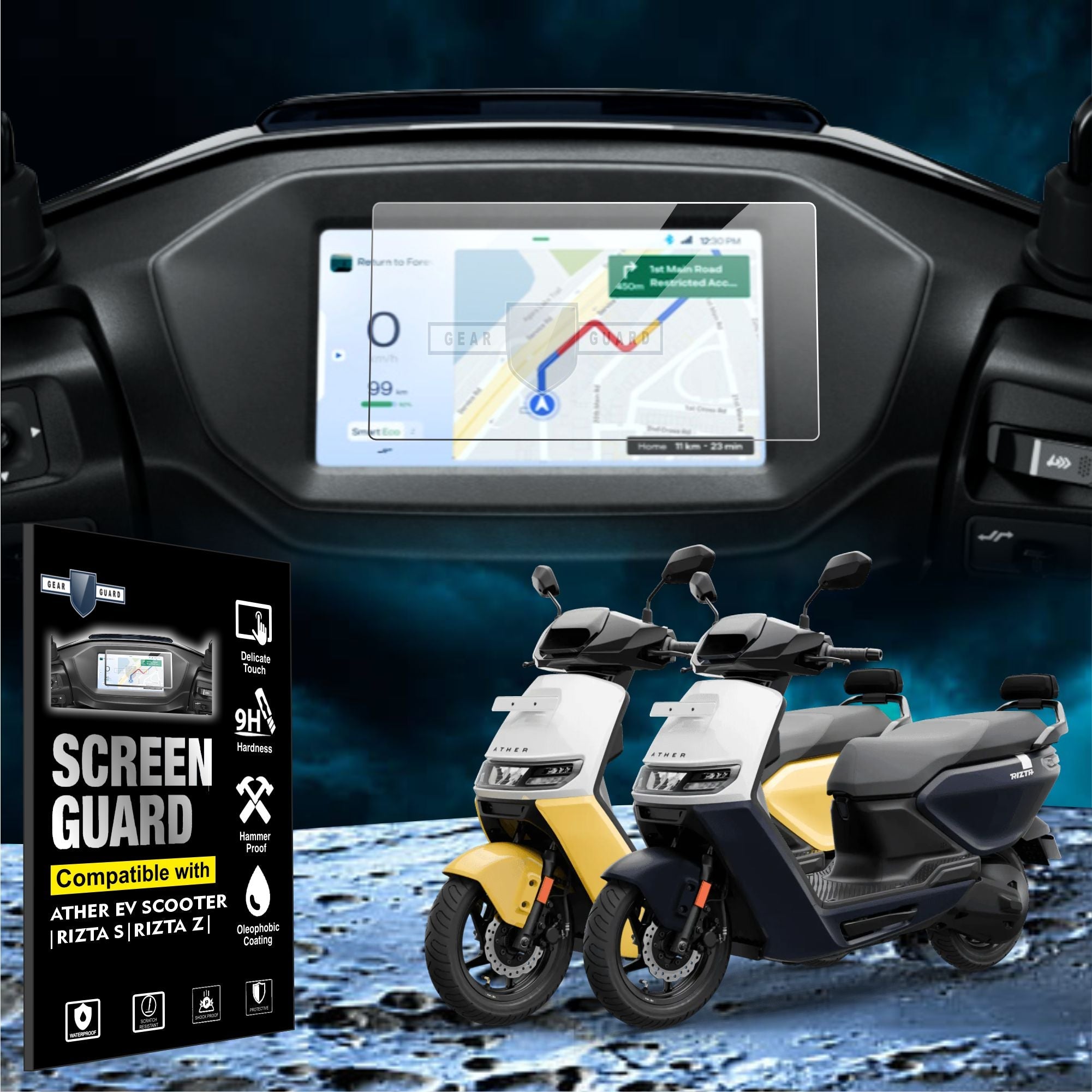 [2 Pack] Ather Rizta Z+ TFT Instrument Cluster Digital Speed Meter Scr