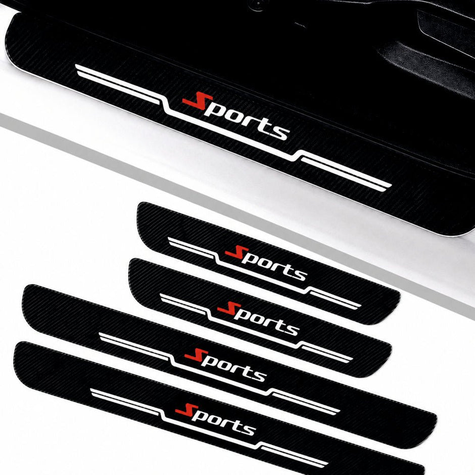 Sports Carbon Fiber Car Door Sill Guard - Set 4