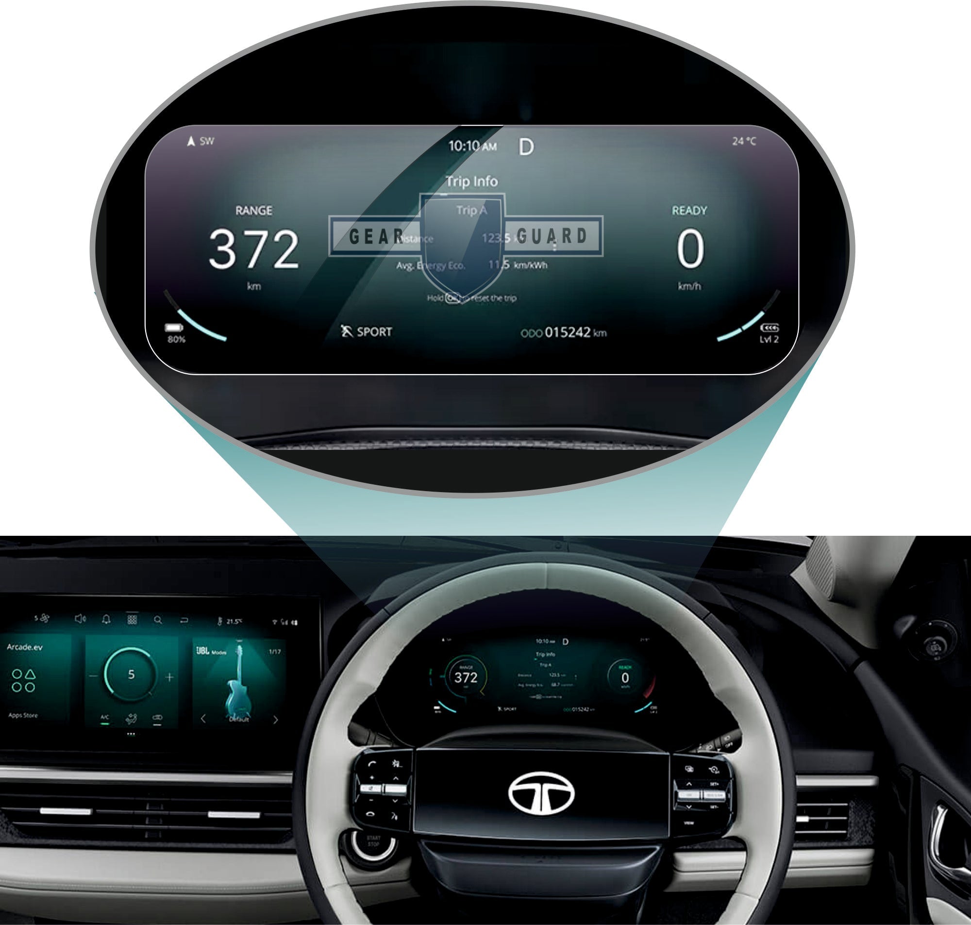 Tata Facelift (2023-2024) Accessories Instrument Cluster Screen Guard