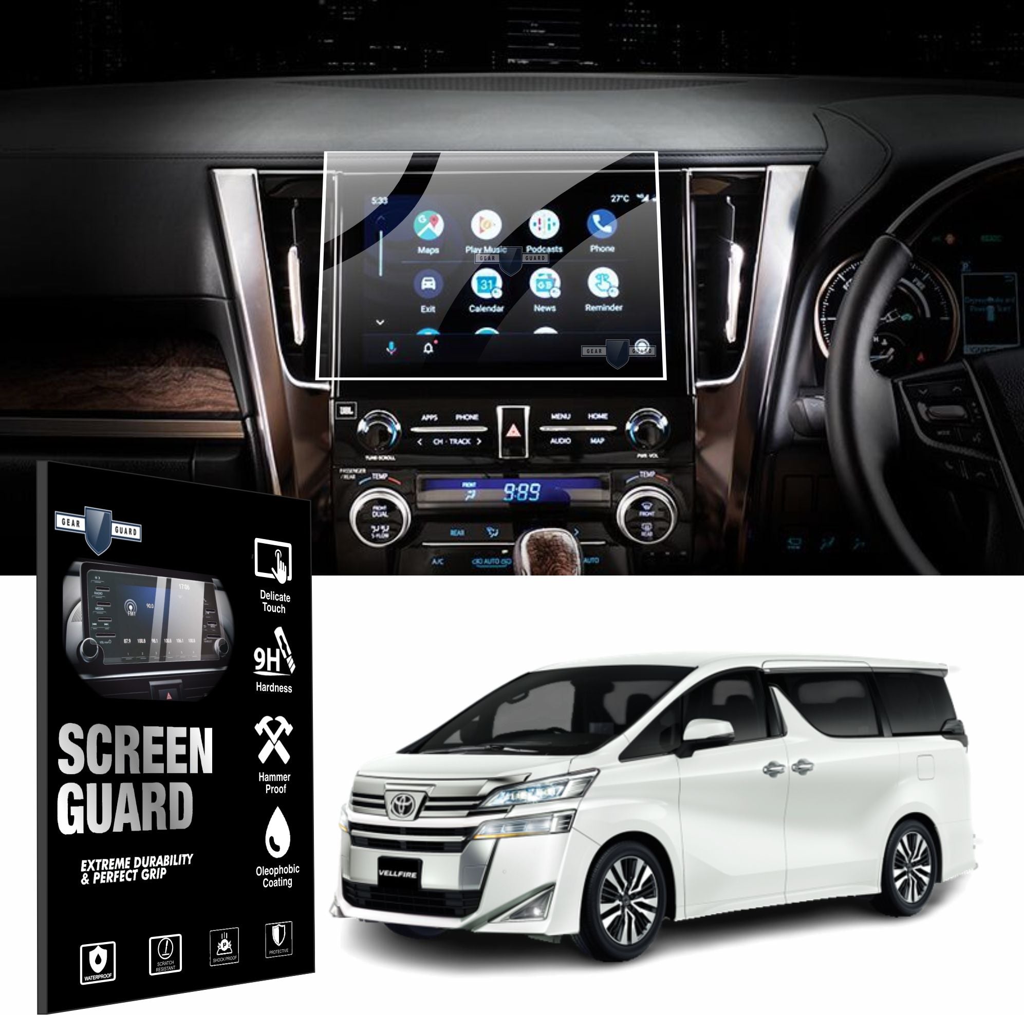 Toyota Vellfire Infotainment System Touch Screen Guard – Gear Guard